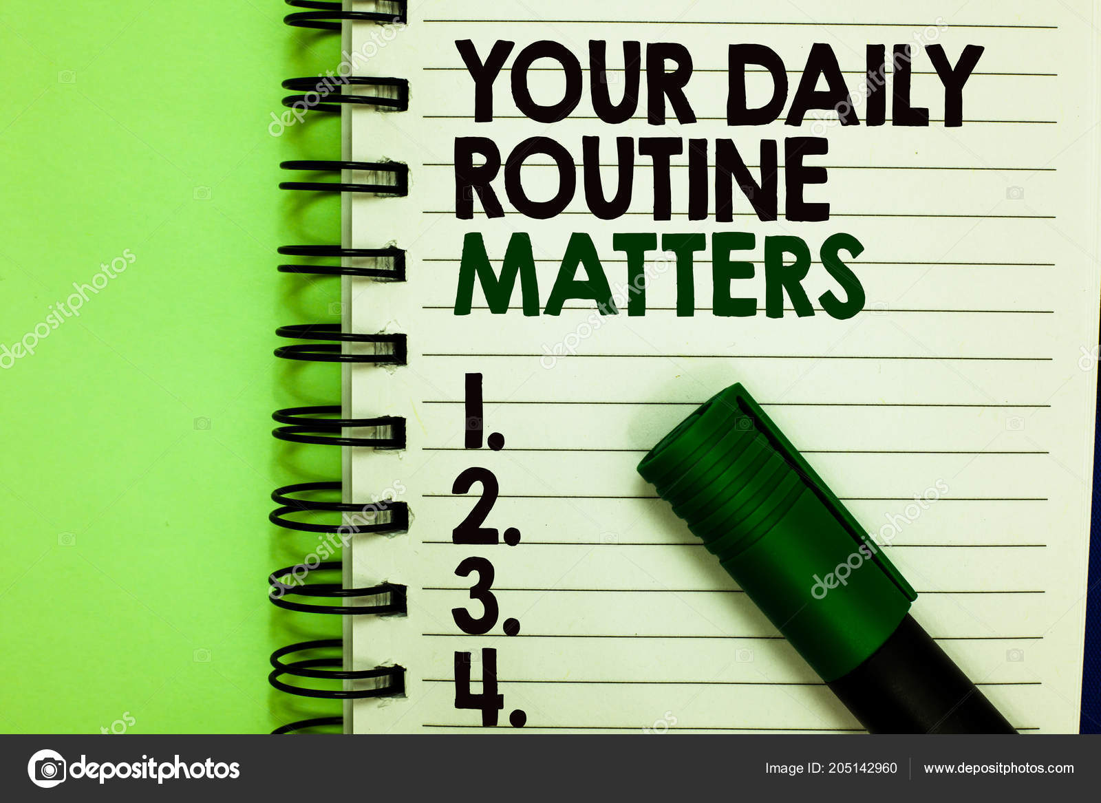 Handwriting Text Your Daily Routine Matters Concept Meaning Have Good ...