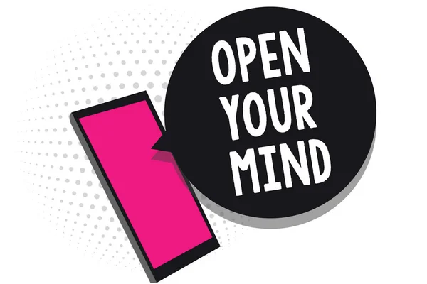 Text sign showing Open Your Mind. Conceptual photo Be open-minded ...