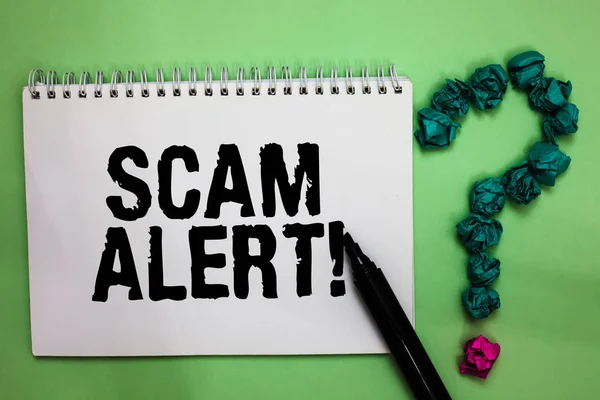 Word writing text Scam Alert. Business concept for warning someone ...