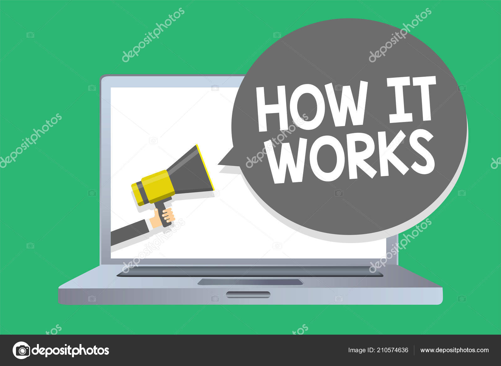 Text sign showing How It Works. Conceptual photo Used to asked about on ...
