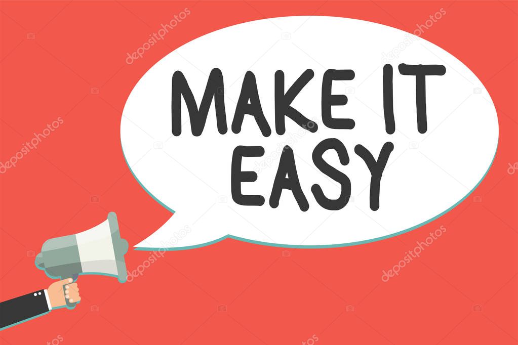 Signo de texto que muestra Make It Easy. Foto conceptual Enfoque ...