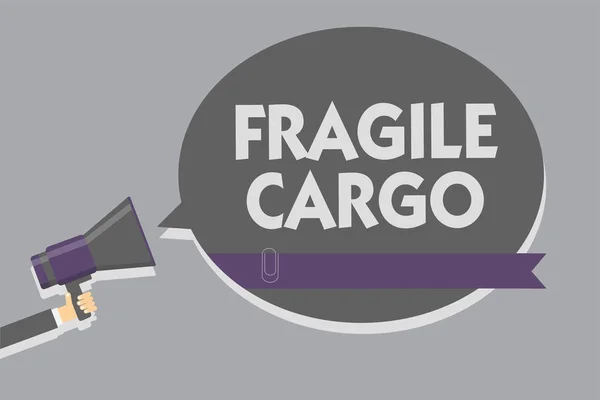 Text sign showing Fragile Cargo. Conceptual photo Breakable Handle with ...