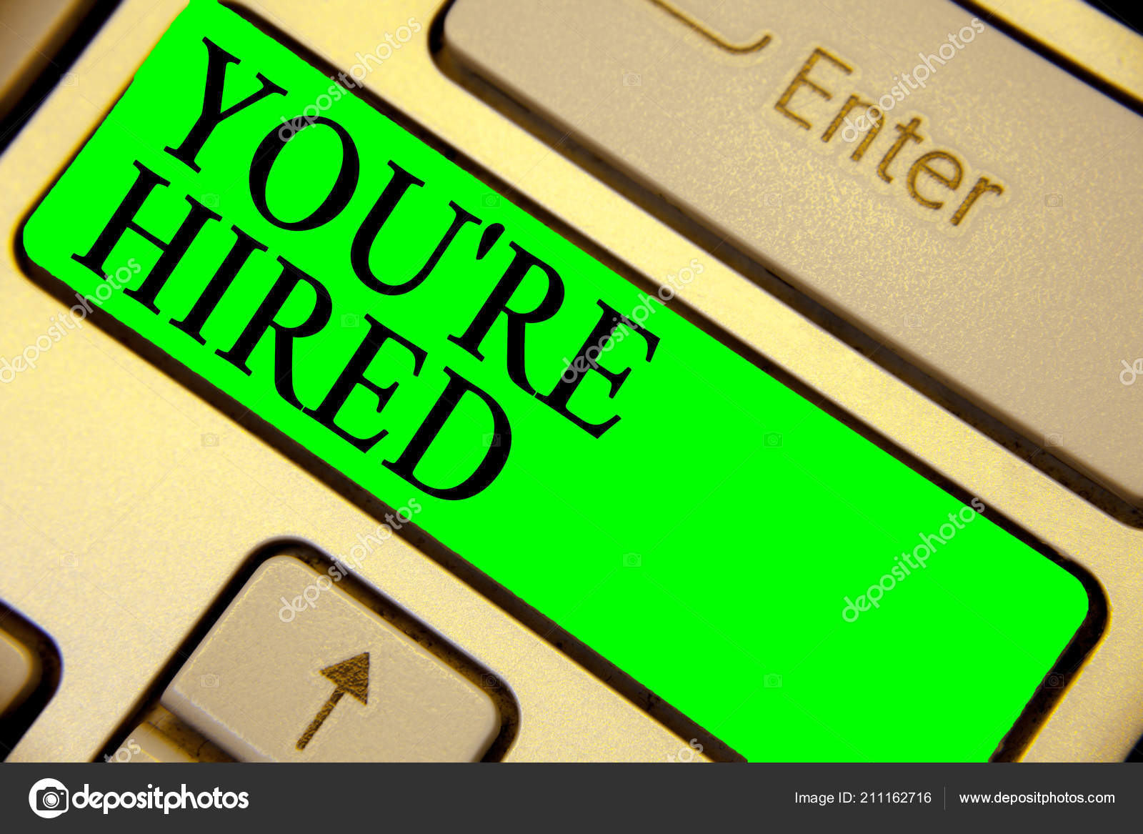Text sign showing You re are Hired. Conceptual photo New Job Employed ... Text sign showing You re are Hired. Conceptual photo New Job Employed ...