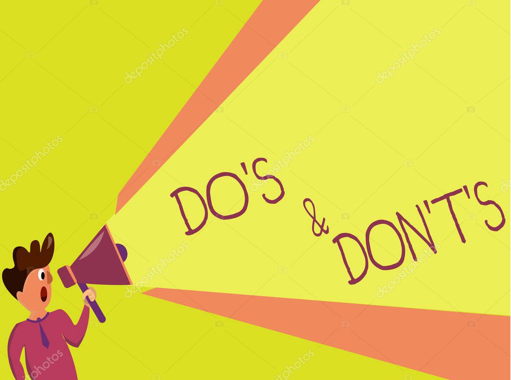 Escribir texto a mano Do s es y Don t no s es. Concepto que significa ...