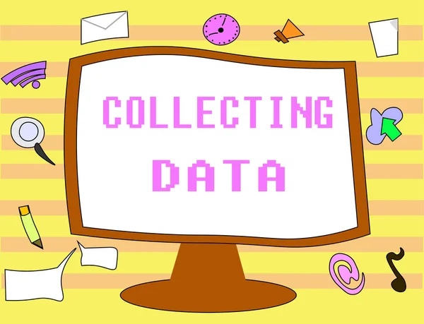 Text sign showing Collecting Data. Conceptual photo Gathering and ...