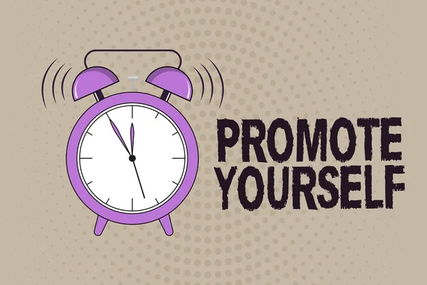 Conceptual hand writing showing Promote Yourself. Business photo text ...