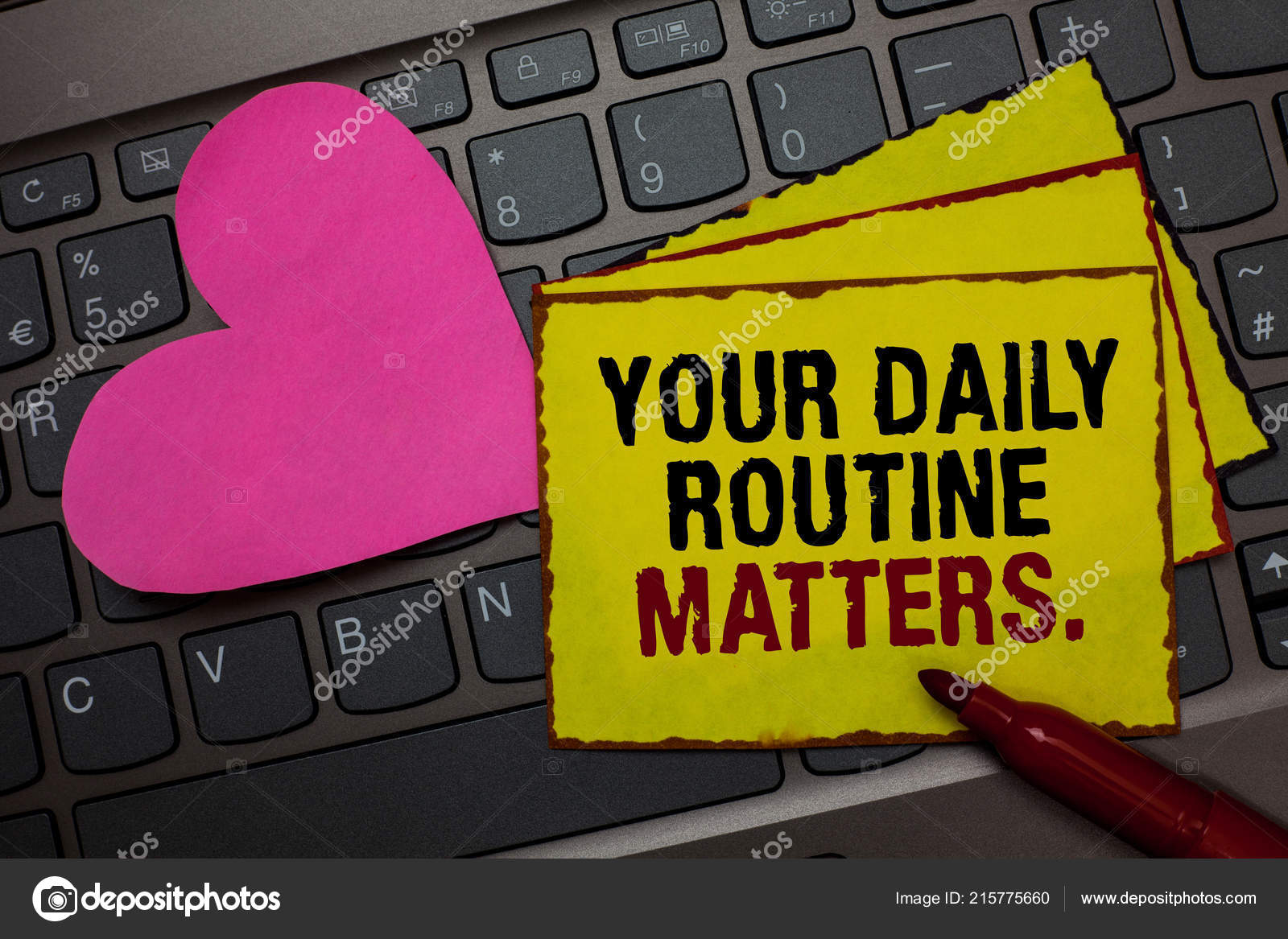 Writing note showing Your Daily Routine Matters. Business photo ...