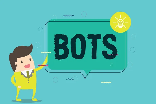 Word writing text Bots. Business concept for Automated program that ...