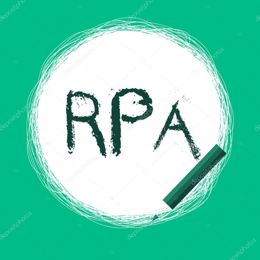 Texto de escritura de palabras Rpa. Concepto de negocio para el uso de ...