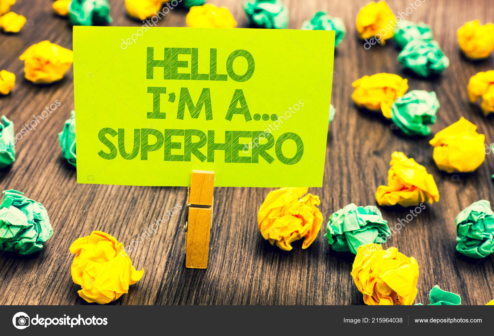 Handwriting text Hello I am A ... Superhero. Concept meaning Special ...