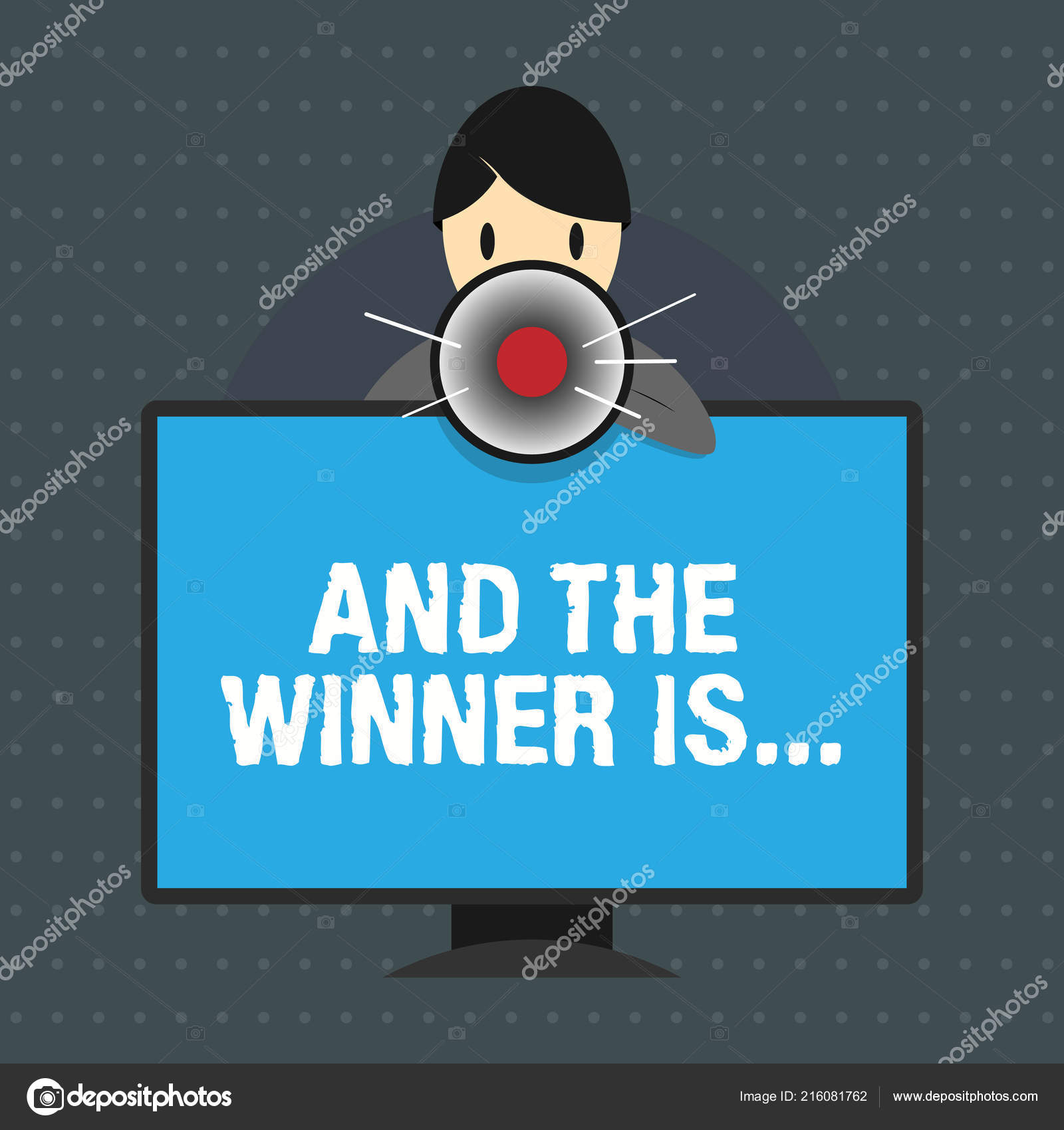 Text sign showing And The Winner Is.... Conceptual photo Announcing who ...