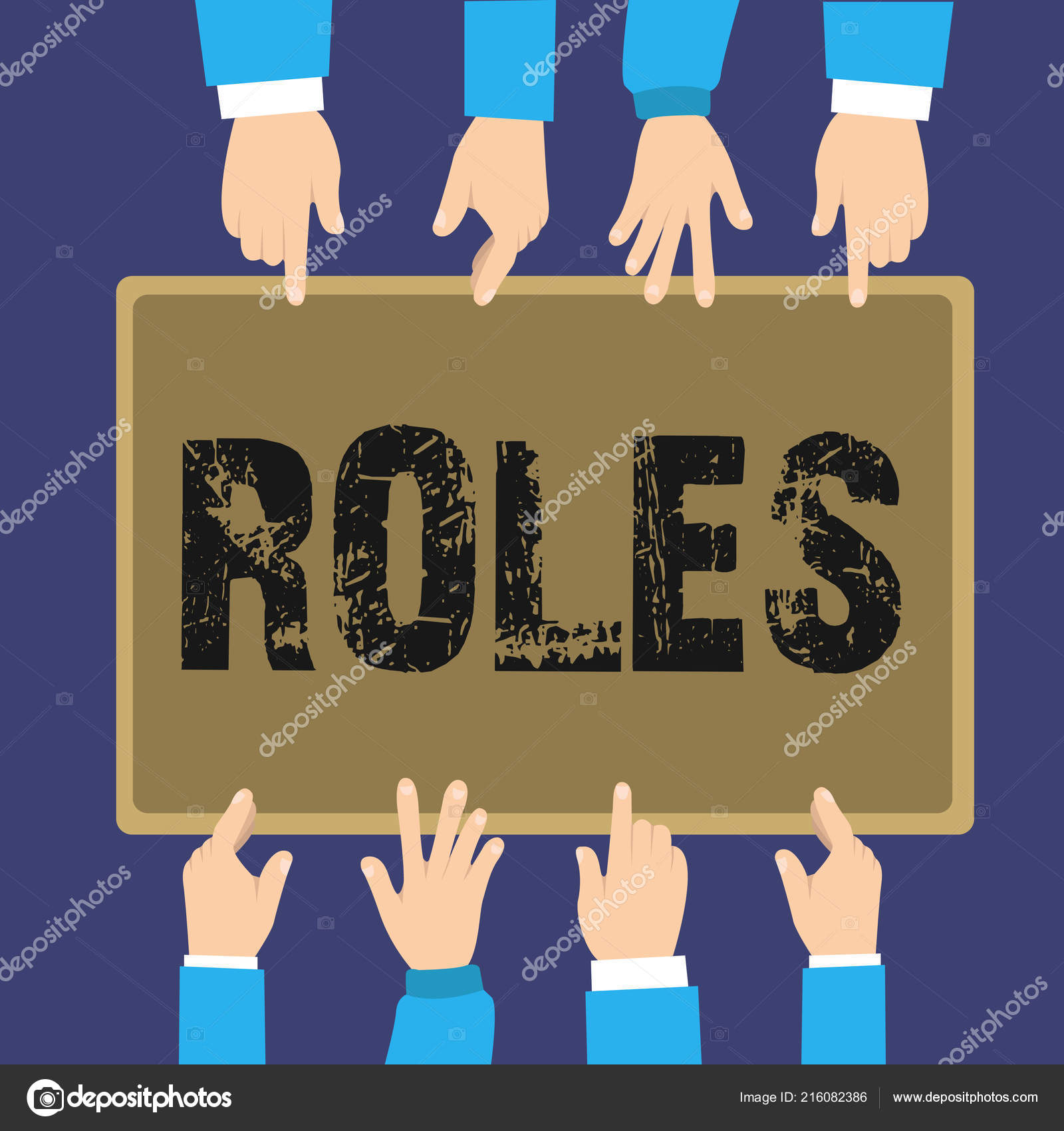 Handwriting text Roles. Concept meaning part played by person thing in ...