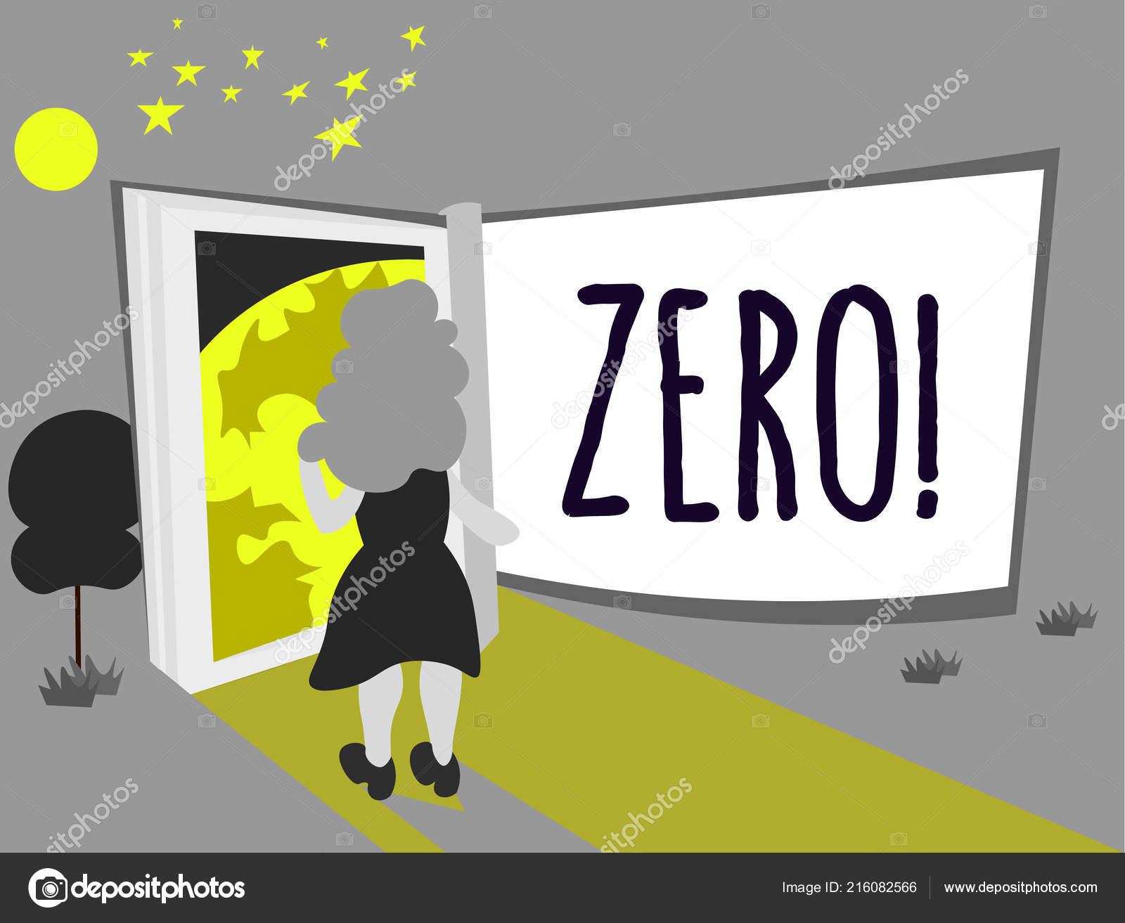 Text sign showing Zero. Conceptual photo no quantity or number nought ...