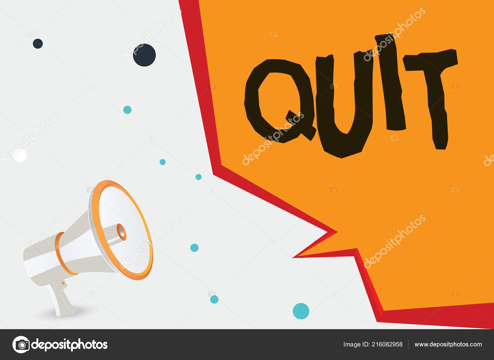 Handwriting text Quit. Concept meaning Resigning from a job Discontinue ...