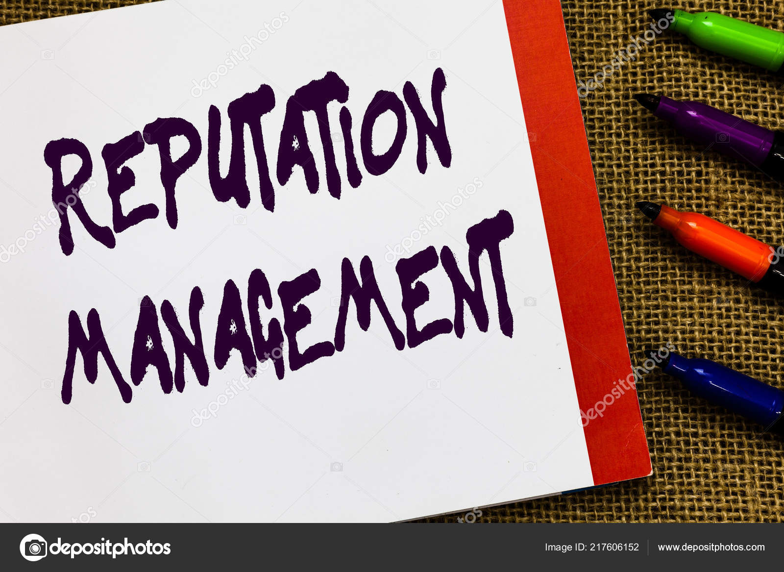 Handwriting text Reputation Management. Concept meaning Influence and ...