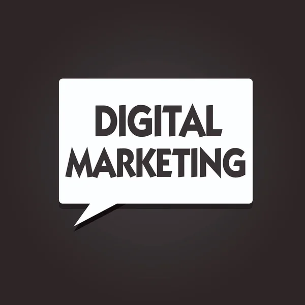Text sign showing Digital Marketing. Conceptual photo Promotion of ...