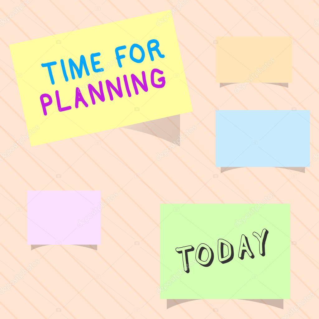 Texto de escritura de palabras Tiempo para la planificación. Concepto de negocio para el ...