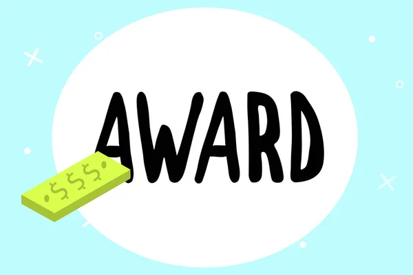 Writing note showing Award. Business photo showcasing Prize and other ...