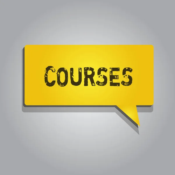 Conceptual hand writing showing Courses. Business photo showcasing ...