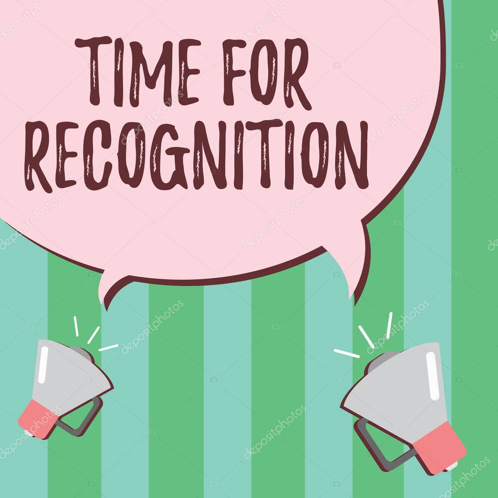 Texto de escritura de palabras Tiempo para el reconocimiento. Concepto de Negocio para el ...