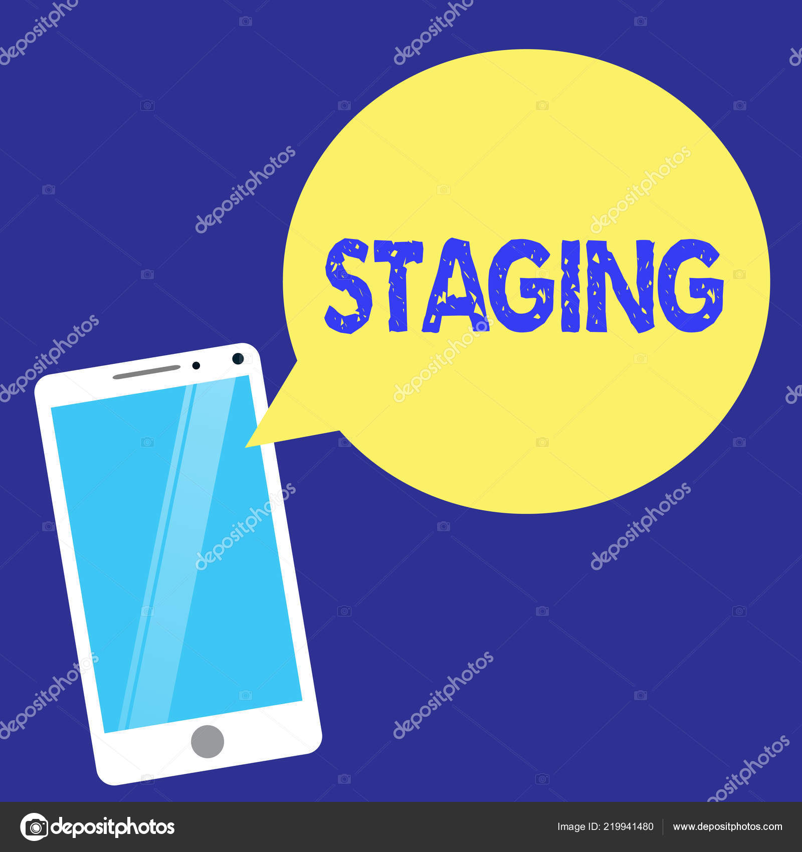 Text sign showing Staging. Conceptual photo Method presenting play or ...