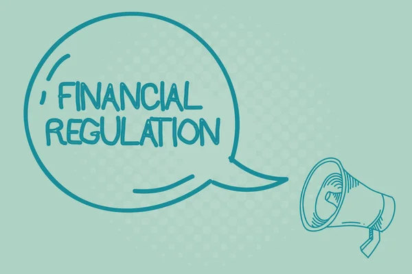 Text sign showing Financial Regulation. Conceptual photo aim to ...