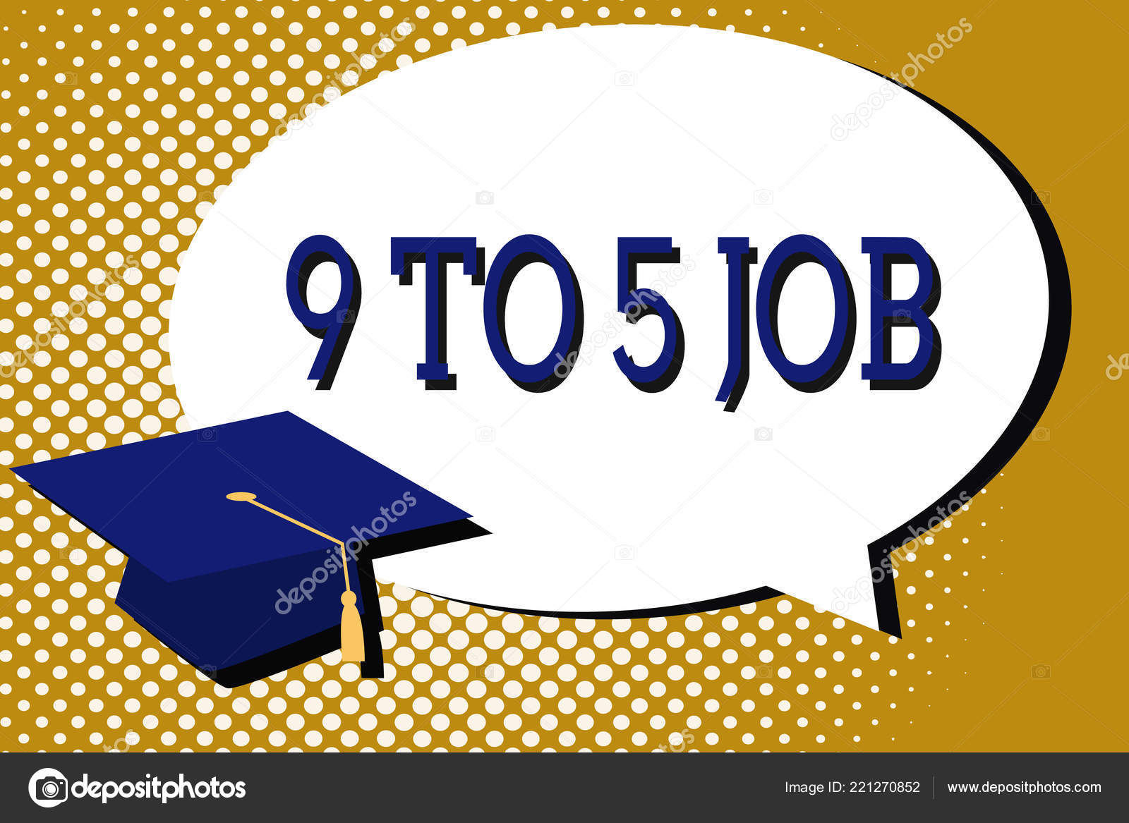 Text sign showing 9 To 5 Job. Conceptual photo Work time schedule Daily ...