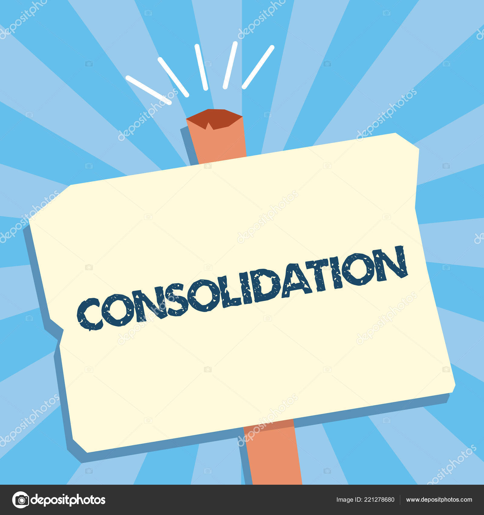 Writing note showing Consolidation. Business photo showcasing Action or ...