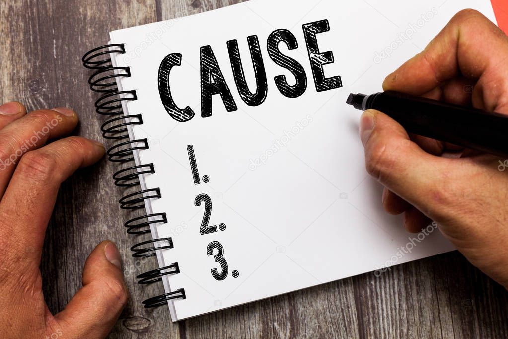 Signo de texto mostrando Causa. Foto conceptual Cosa Persona que da ...
