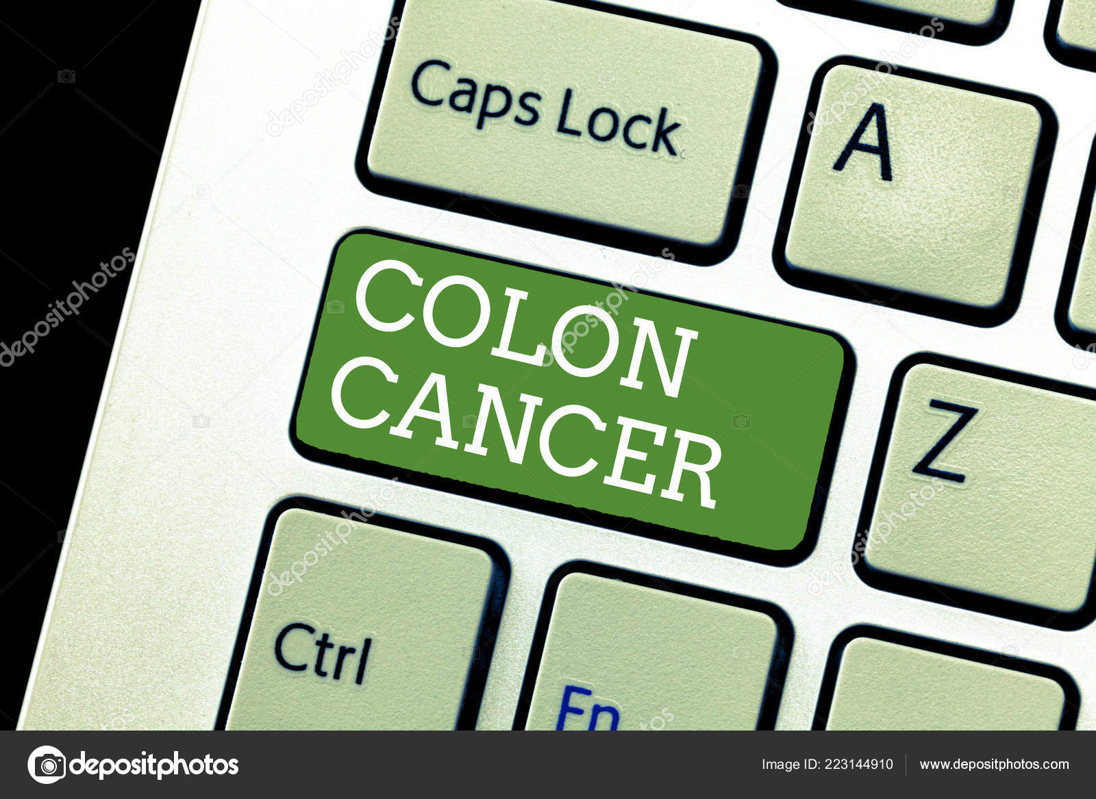 Handwriting text writing Colon Cancer. Concept meaning Cancer that ...