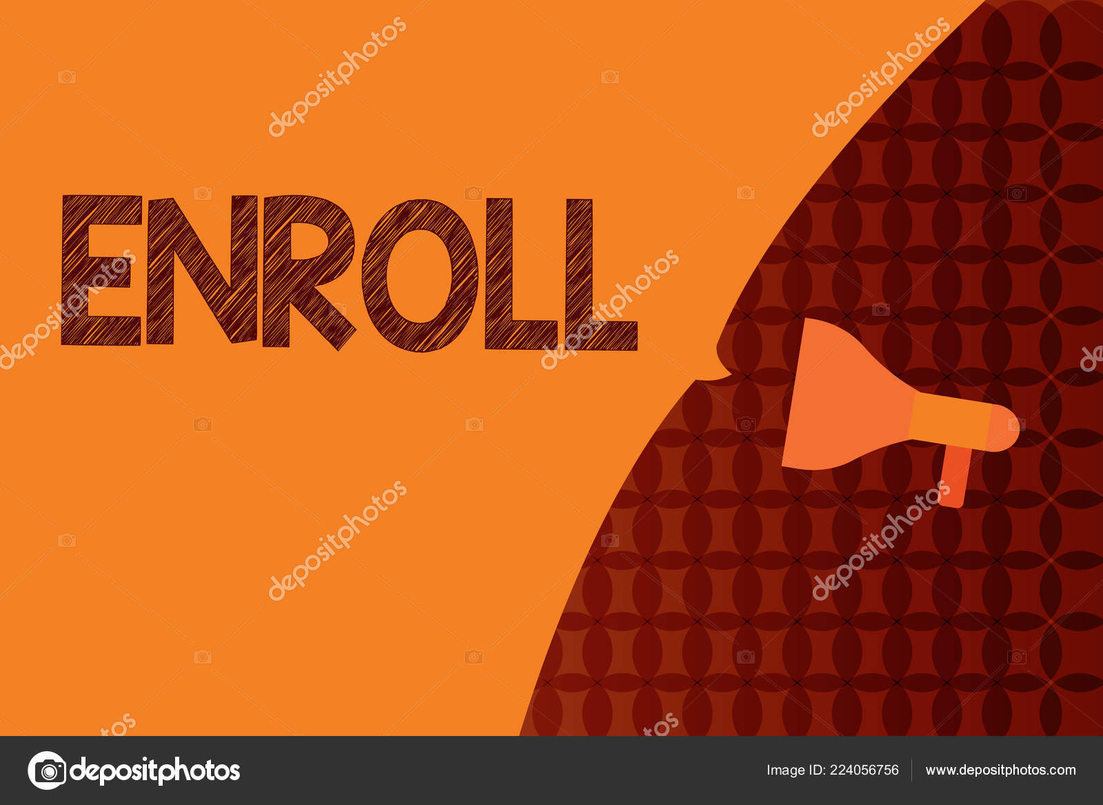 Handwriting text writing Enroll. Concept meaning officially register as ...