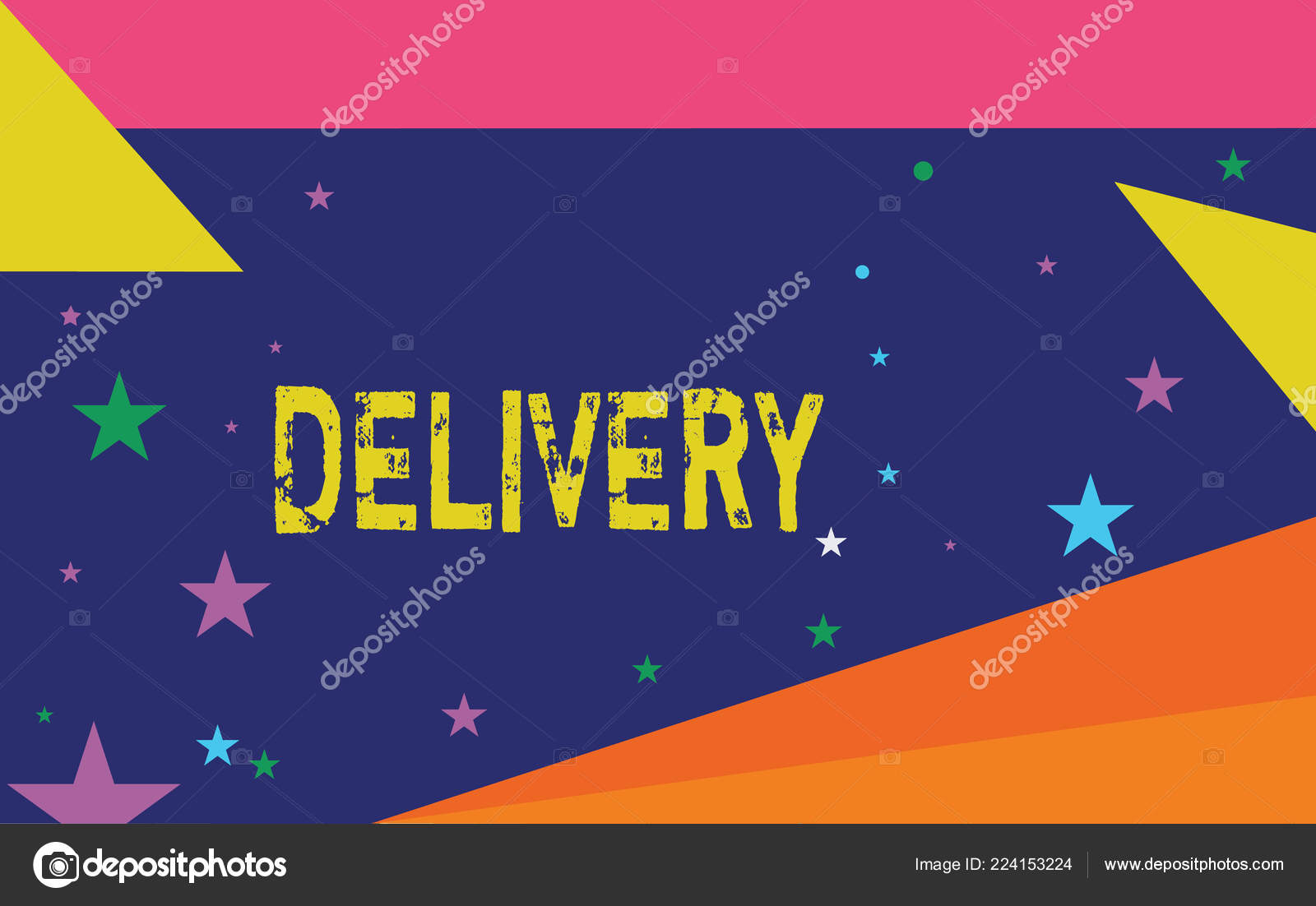 Handwriting text writing Delivery. Concept meaning action of delivering ...