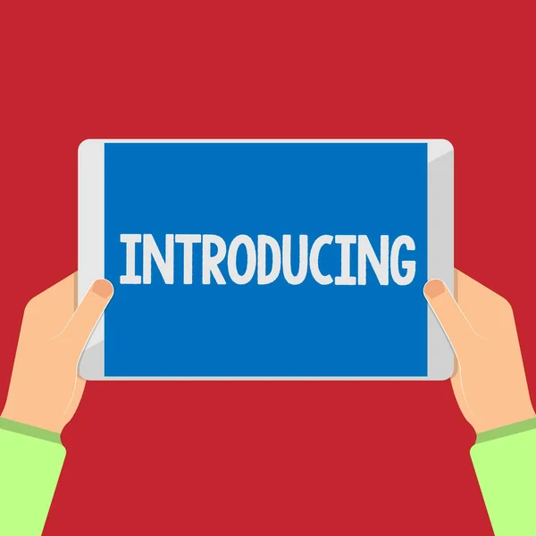 Writing note showing Introducing. Business photo showcasing Presenting ...