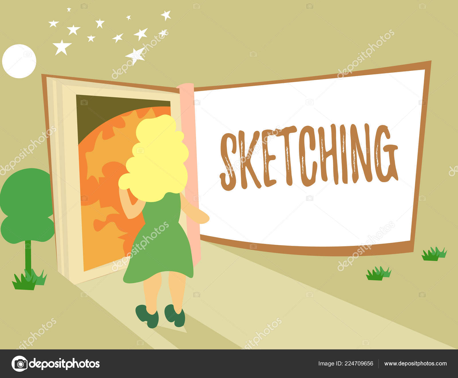 Writing note showing Sketching. Business photo showcasing Making a ...