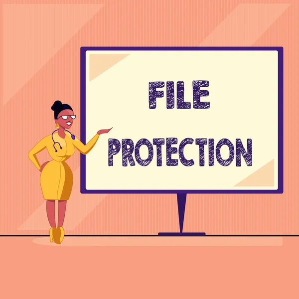 Word writing text File Protection. Business concept for Preventing ...
