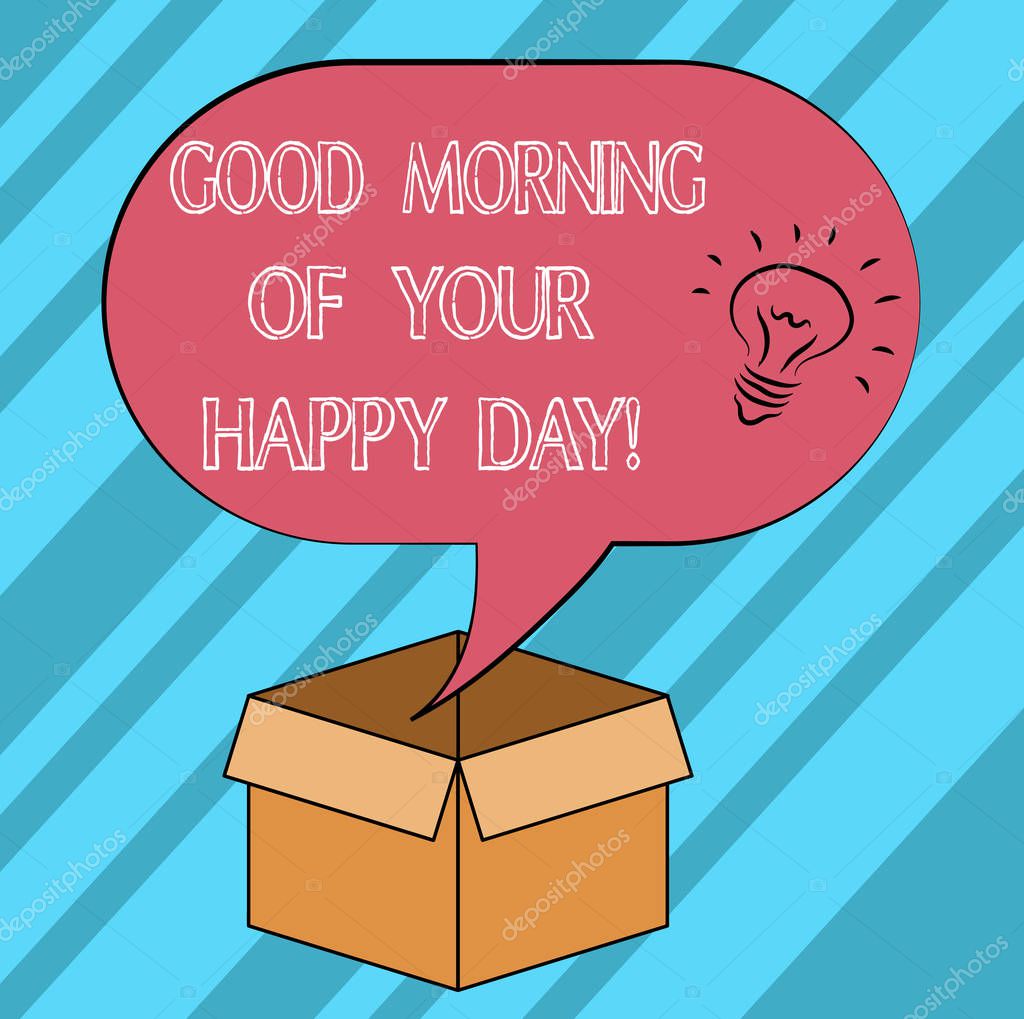 Signo de texto que muestra Buenos días de tu feliz día. Foto conceptual ...