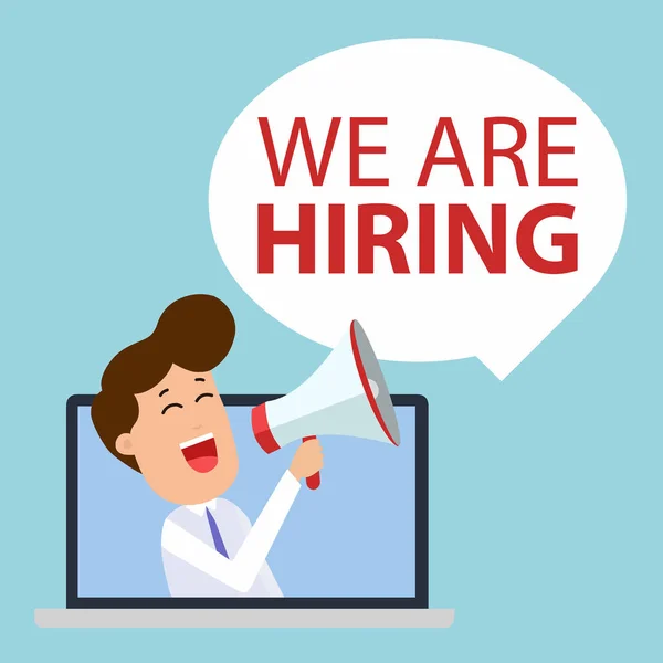 Handwriting text writing We re are Hiring. Concept meaning Advertising Employment Workforce ...