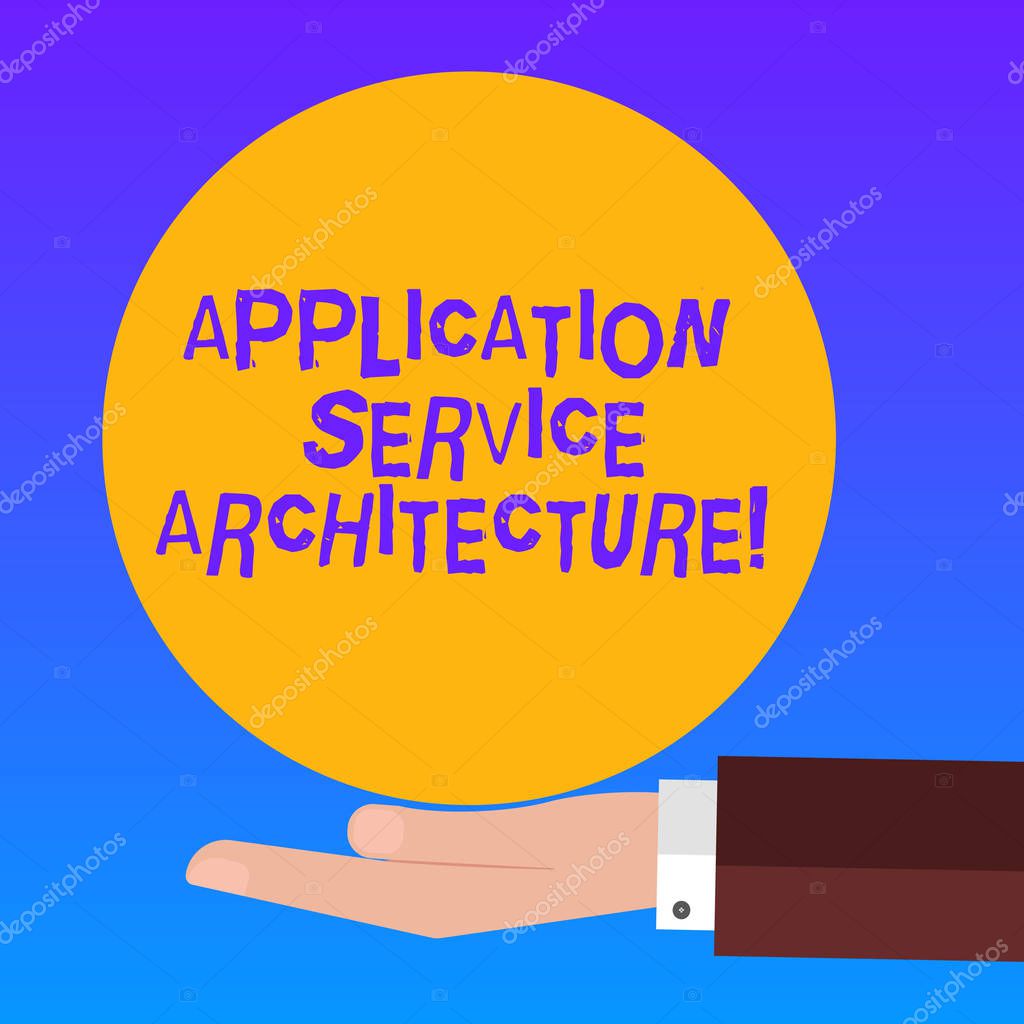 Texto de escritura a mano Application Service Architecture. Concepto ...