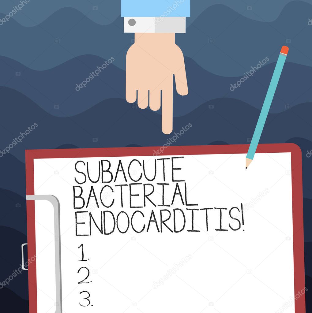 Signo de texto que muestra endocarditis bacteriana subaguda. Infección ...