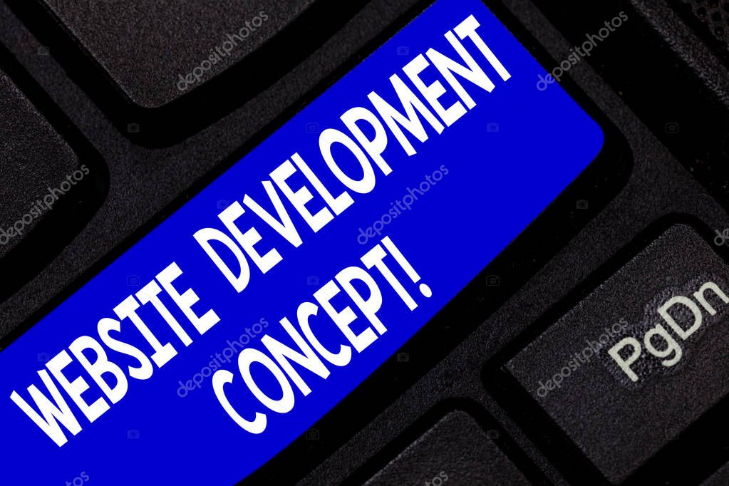 Signo de texto que muestra el concepto de desarrollo del sitio web. Foto conceptual ...