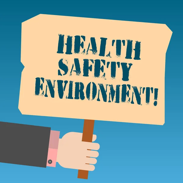 Writing note showing Health Safety Environment. Business photo ...