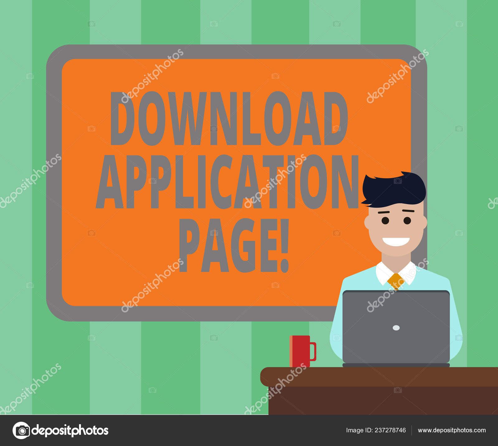Handwriting text Download Application Page. Concept meaning computer is ...