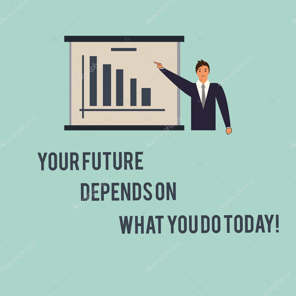 Escribir texto a mano Tu futuro depende de lo que hagas hoy. Concepto ...