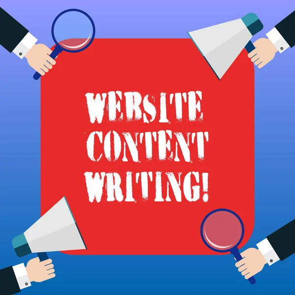 Handwriting text Website Content Writing. Concept meaning writing an ...