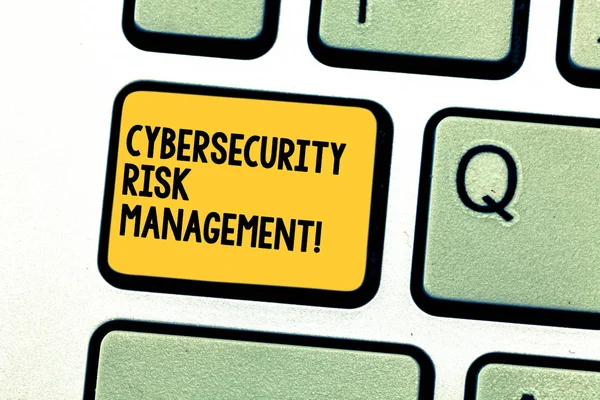 Writing note showing Cybersecurity Risk Management. Business photo ...