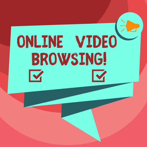 Text sign showing Online Video Browsing. Conceptual photo interactive ...
