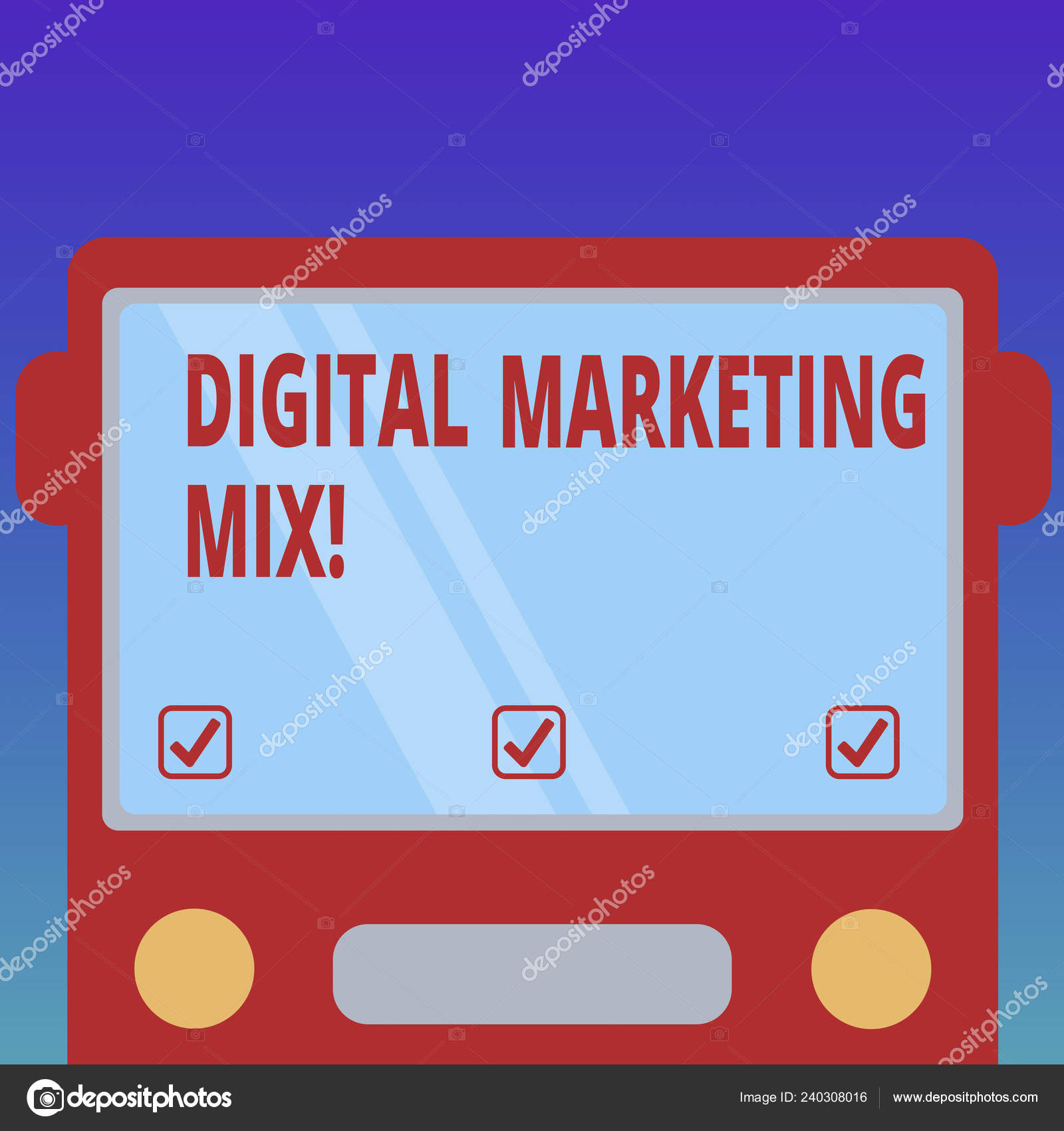 Handwriting text Digital Marketing Mix. Concept meaning Set of actions ...