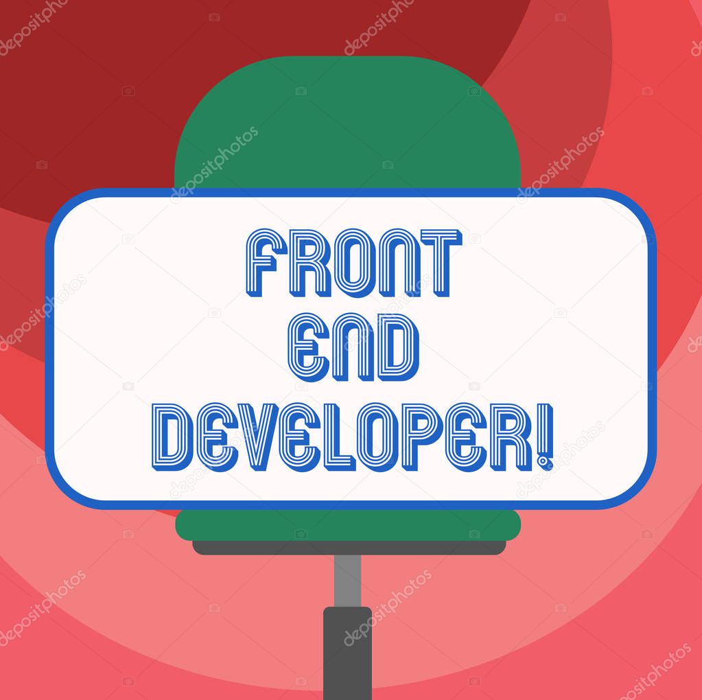 Signo de texto que muestra Front End Developer. Conceptual foto ...