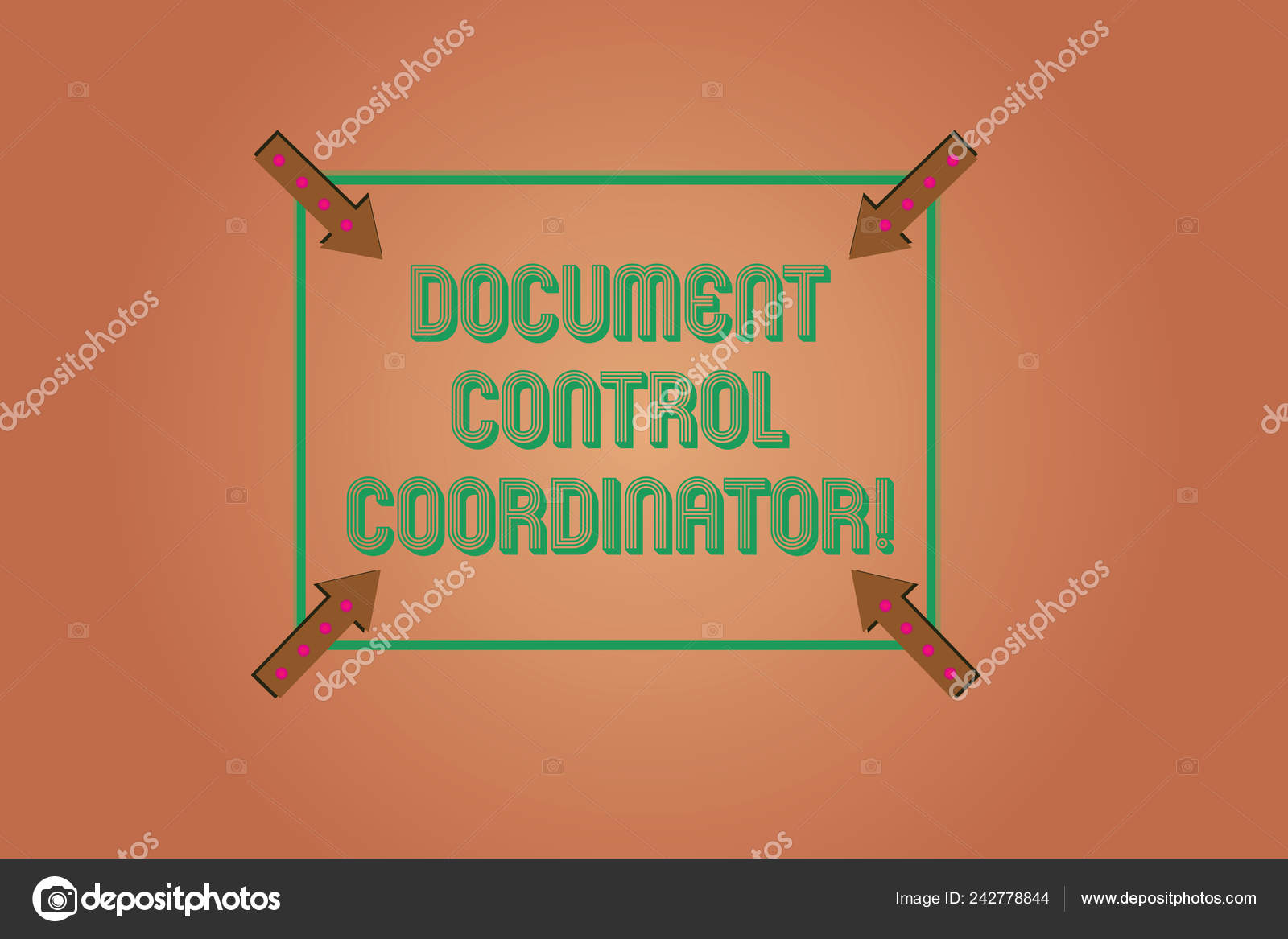 Handwriting text writing Document Control Coordinator. Concept meaning ...
