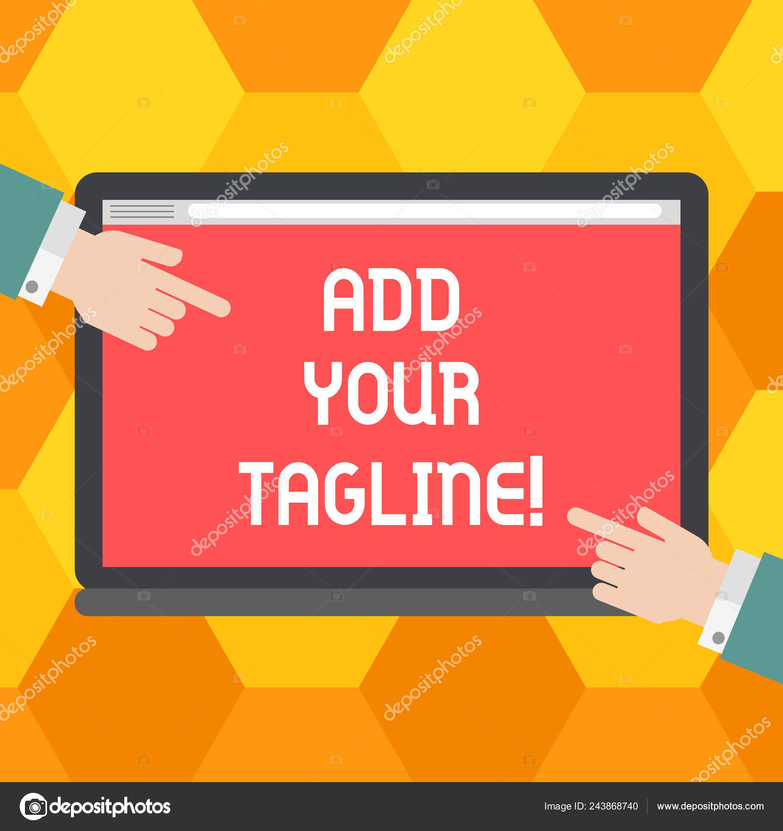 Handwriting text Add Your Tagline. Concept meaning slogan used in ...